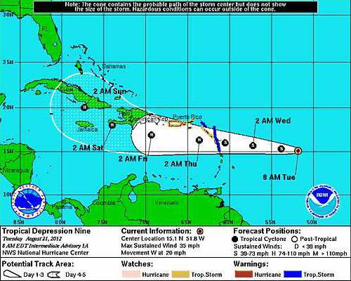 Storm warnings go up in Caribbean - Bryan County News