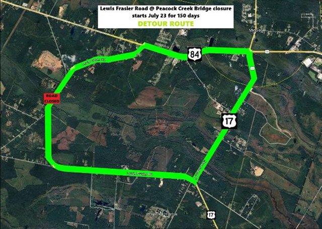 Peacock Canal bridge over Lewis Frasier Road set to close July 28 ...